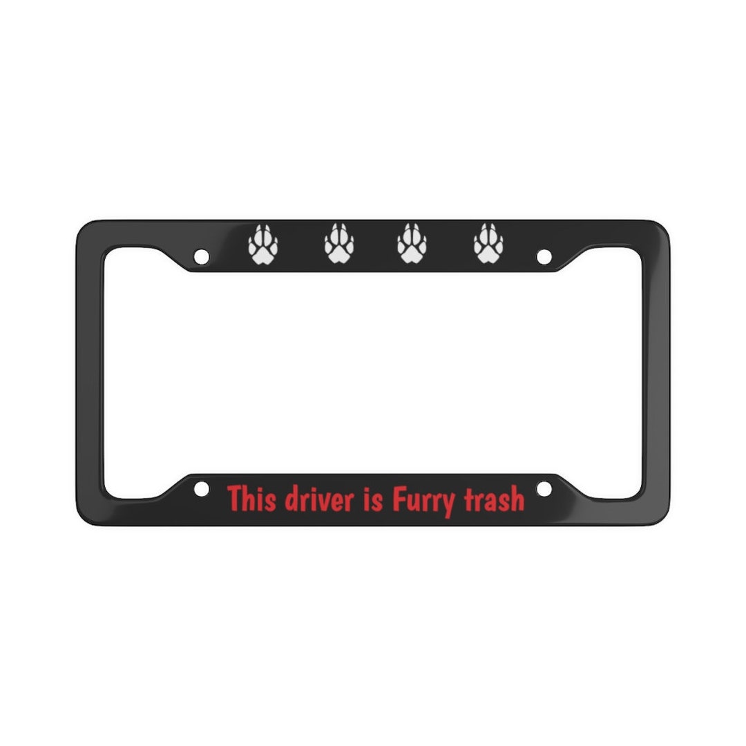 Furry Trash License Plate Frame - Etsy