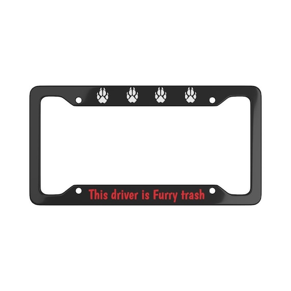 Furry Trash License Plate Frame - Etsy