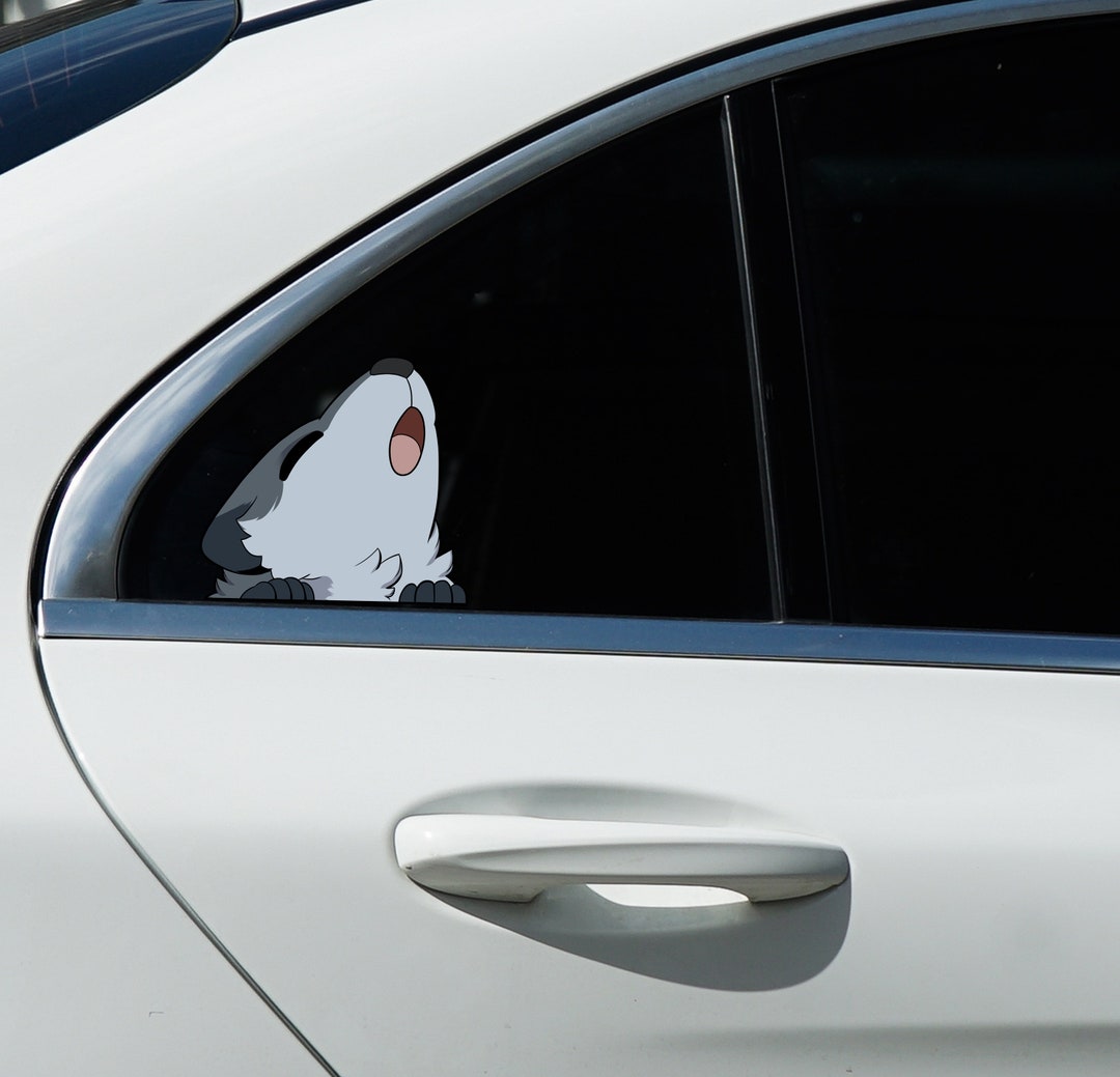 Wolf Peeker Sticker - Etsy