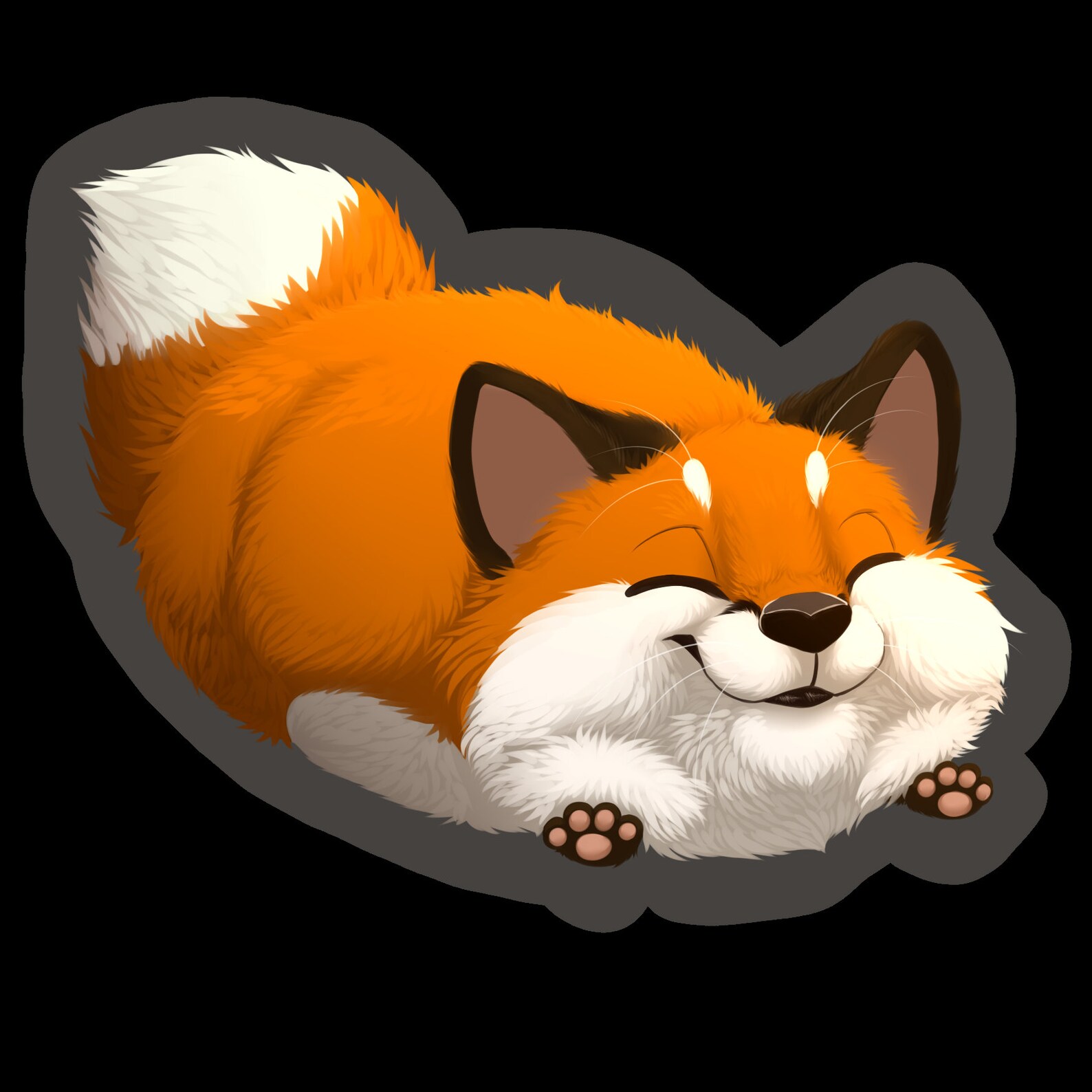 Floof fox sticker | Etsy