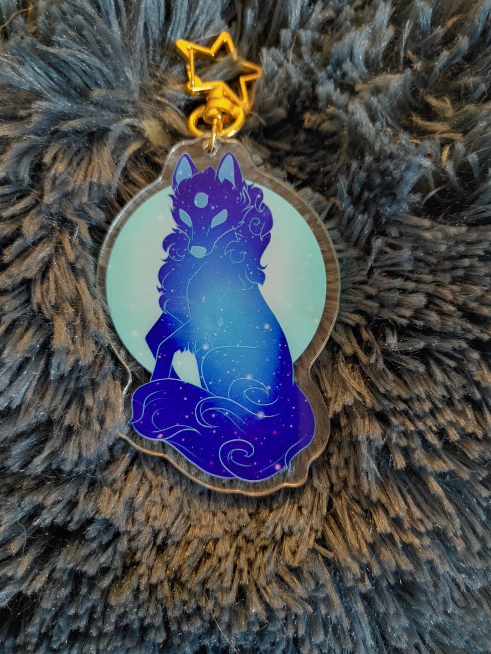 Celestial Wolf Keychain - Etsy