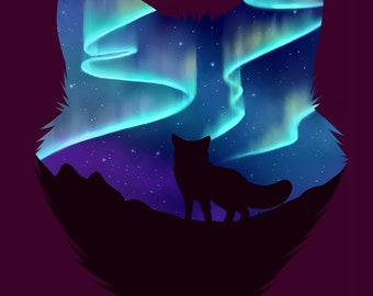Fox Northern Lights - Etsy
