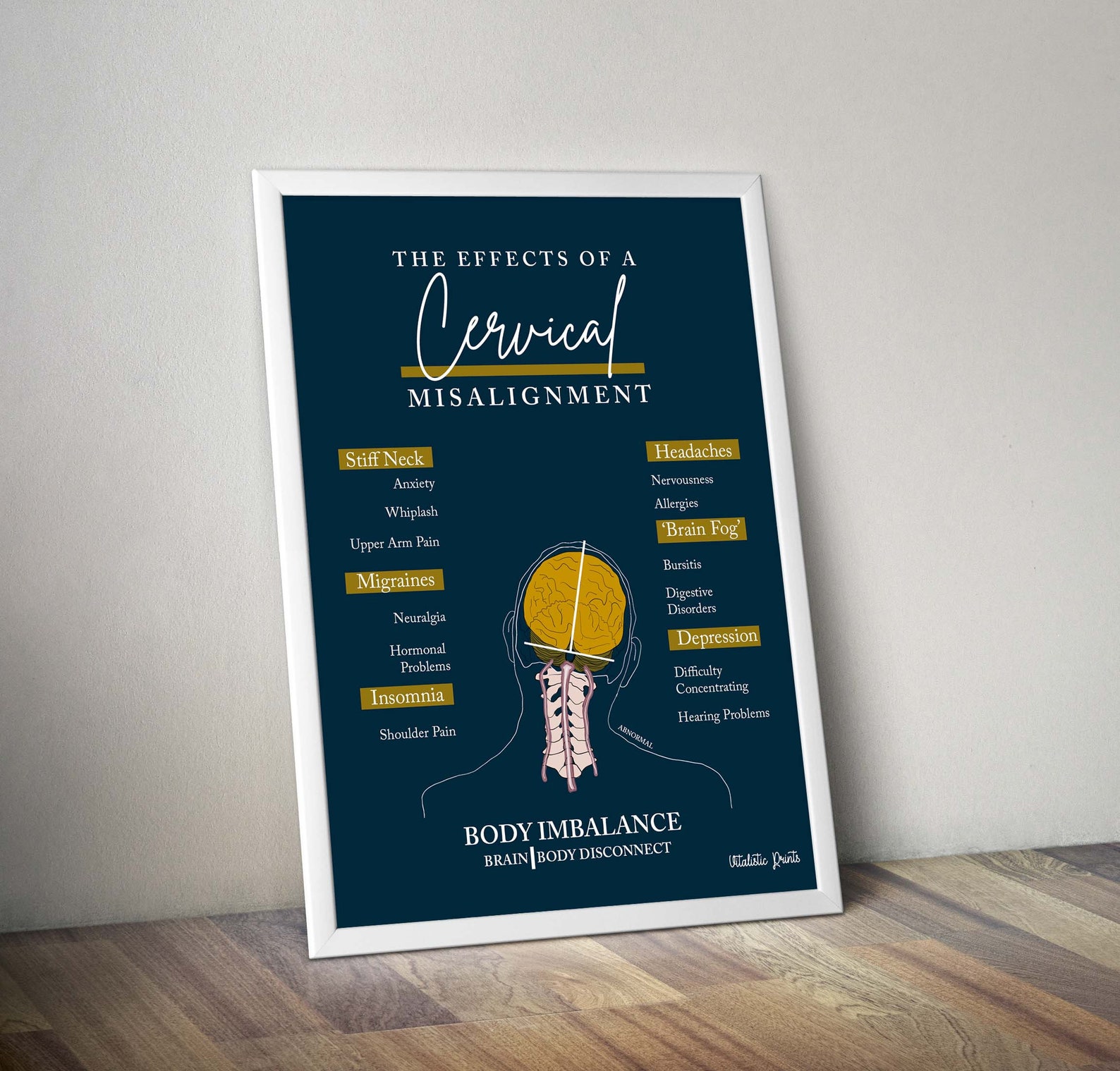 Cervical Misalignment Print // Body Imbalance Print // Spinal - Etsy