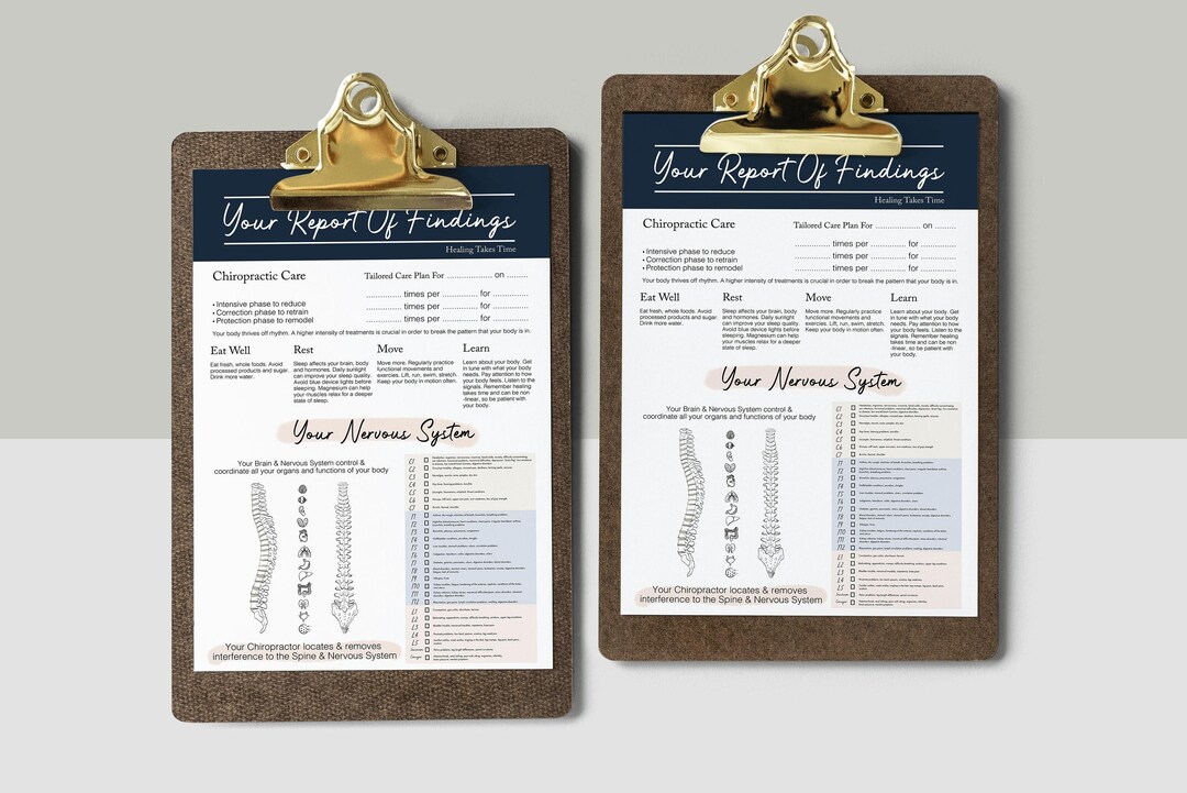 Chiropractic Report of Findings // Chiropractic // Subluxation ...