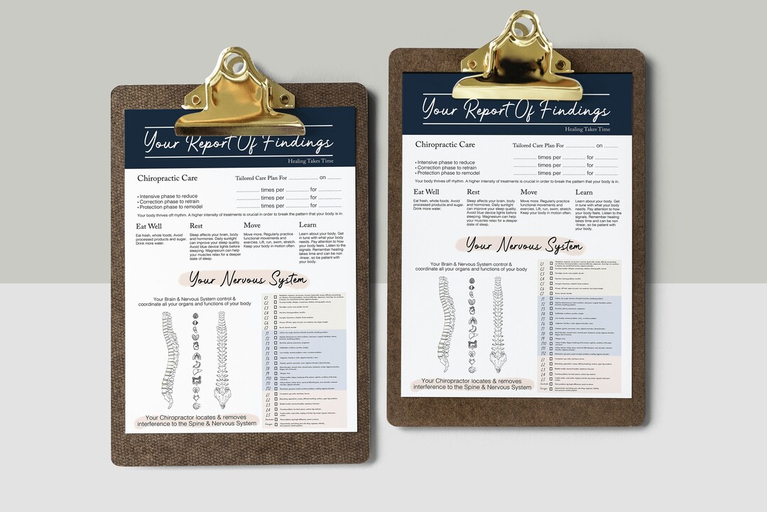 Chiropractic Report of Findings // Chiropractic // Subluxation ...