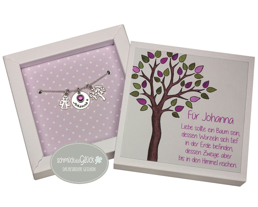 Baptismal Chain Tree of Life and Angel 925 Silver With Engraving and ...