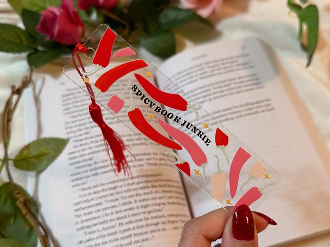 Spicy Book Junkie Acrylic Bookmark | Spicy Bookmark | Bookish Bookmark ...