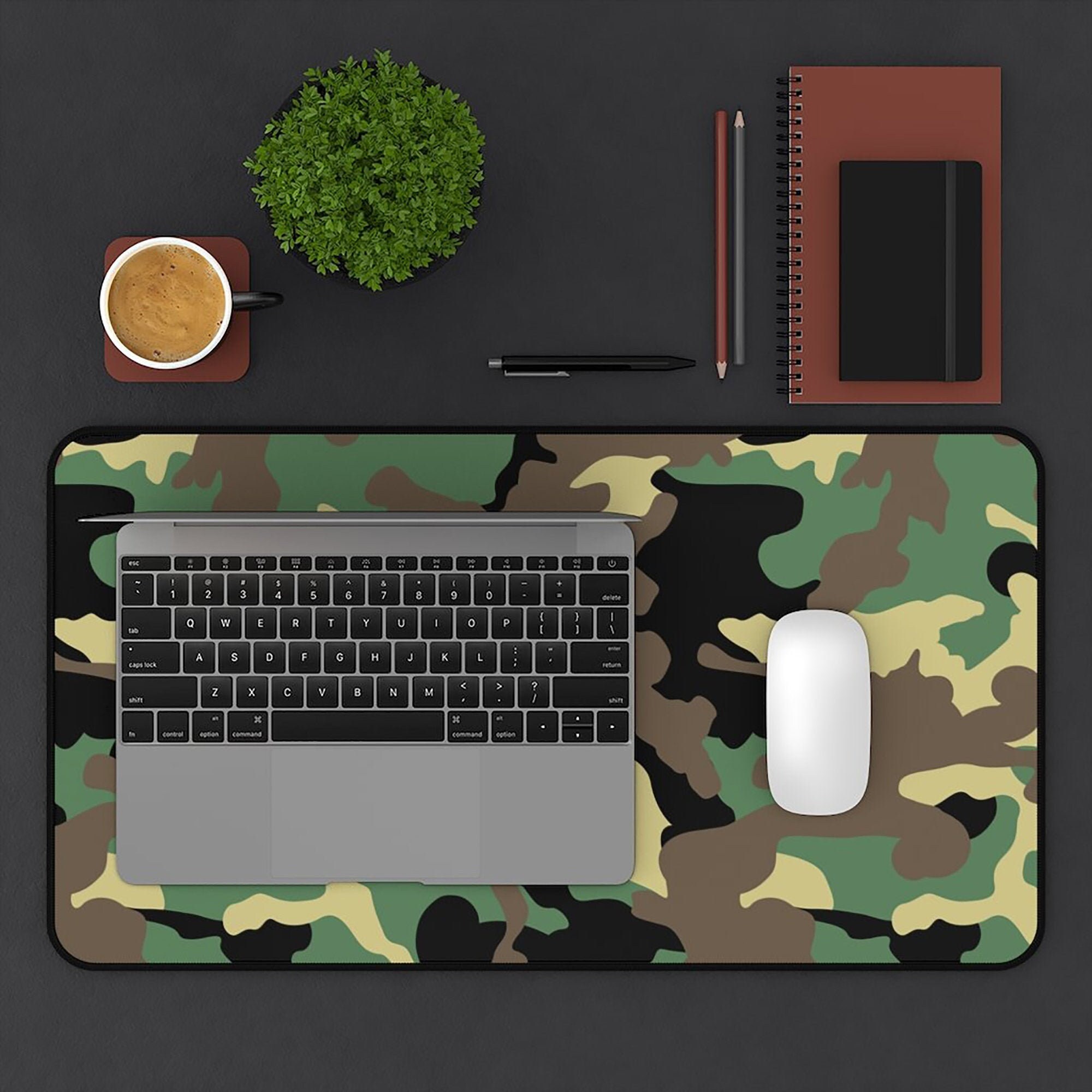 Camo Desk Mat Green Tan and Brown Camouflage Pattern Office | Etsy