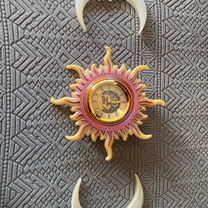 Sun Clock With 2 Surrounding Moons - Etsy