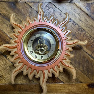 Sun Clock With 2 Surrounding Moons - Etsy