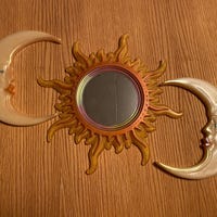Sun Moon Stars Celestial Mirror – Boho Wall Art - Sunburst Vintage ...