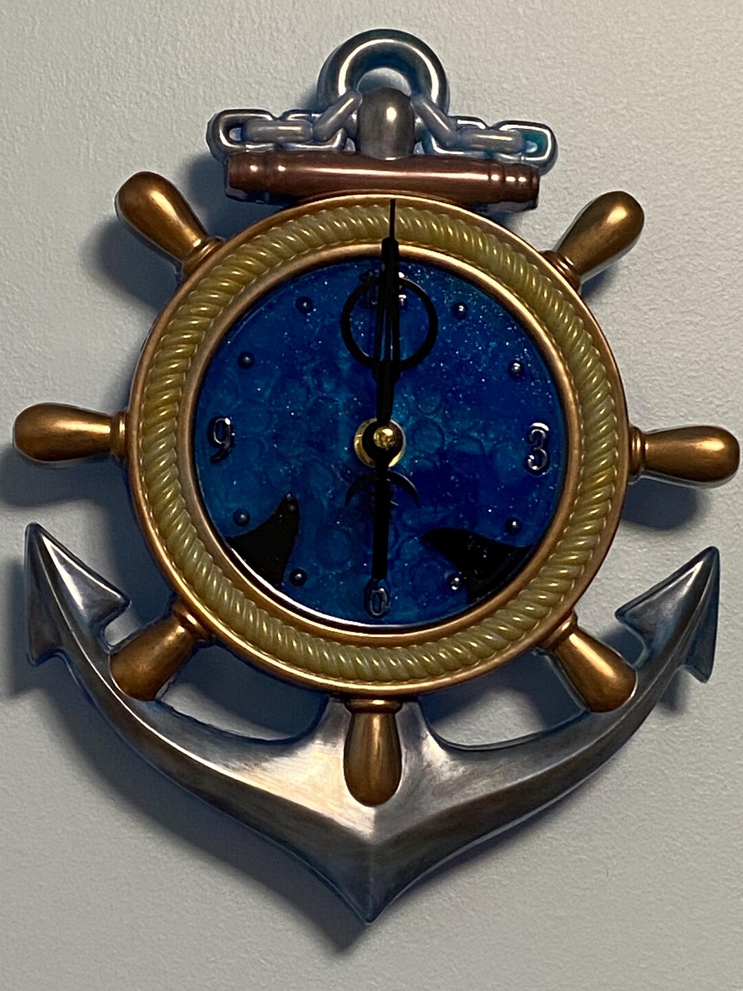 Anchor Clock With Shark Fins About! - Etsy