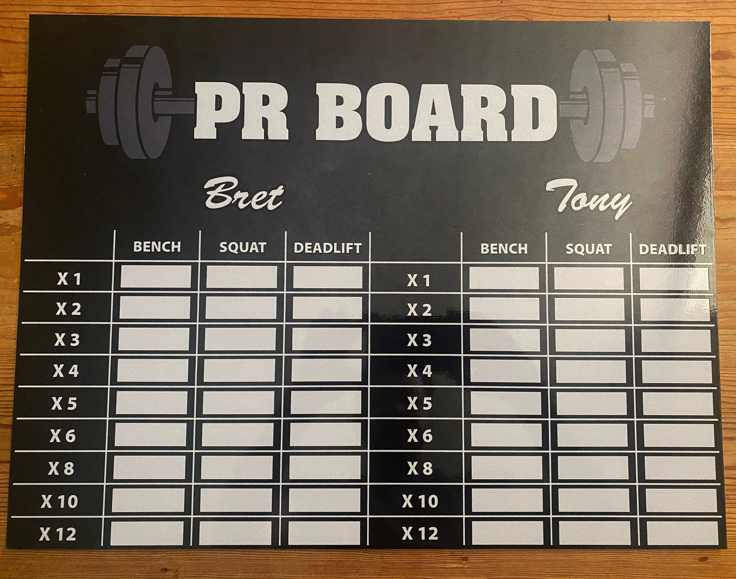 Personalized Family Weight Lifting Board (2 Names) Father and Son / PR ...