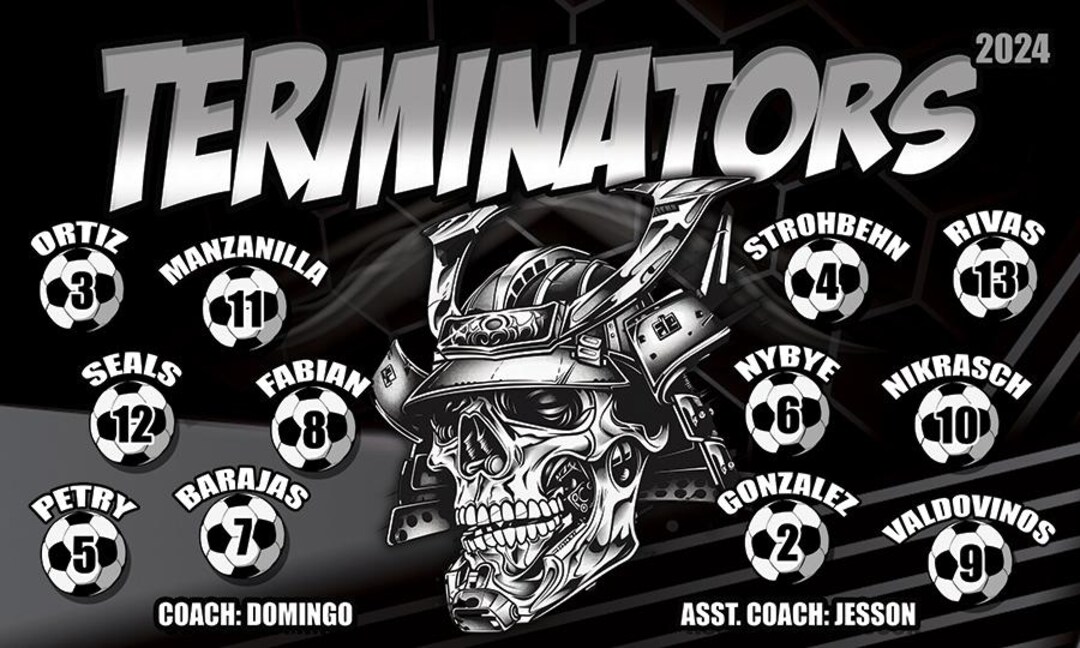 Terminators - Soccer Team Banner - Any Team Name - Choose Size - Custom ...