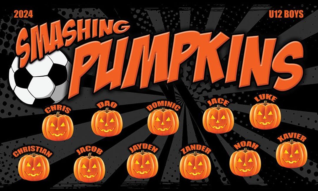 Pumpkins - Soccer Team Banner - Any Team Name - Choose Size - Custom ...
