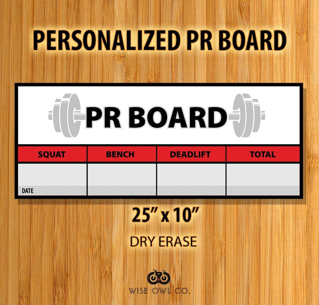 Weight Lifting PR Board - White (add up to 10 Names) / PR Board / Dry ...