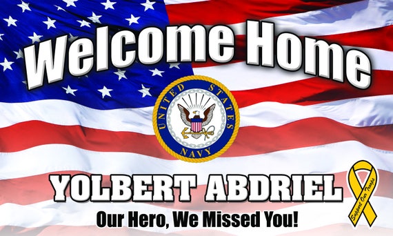Navy Military Welcome Home Banner Personalized Choose | Etsy