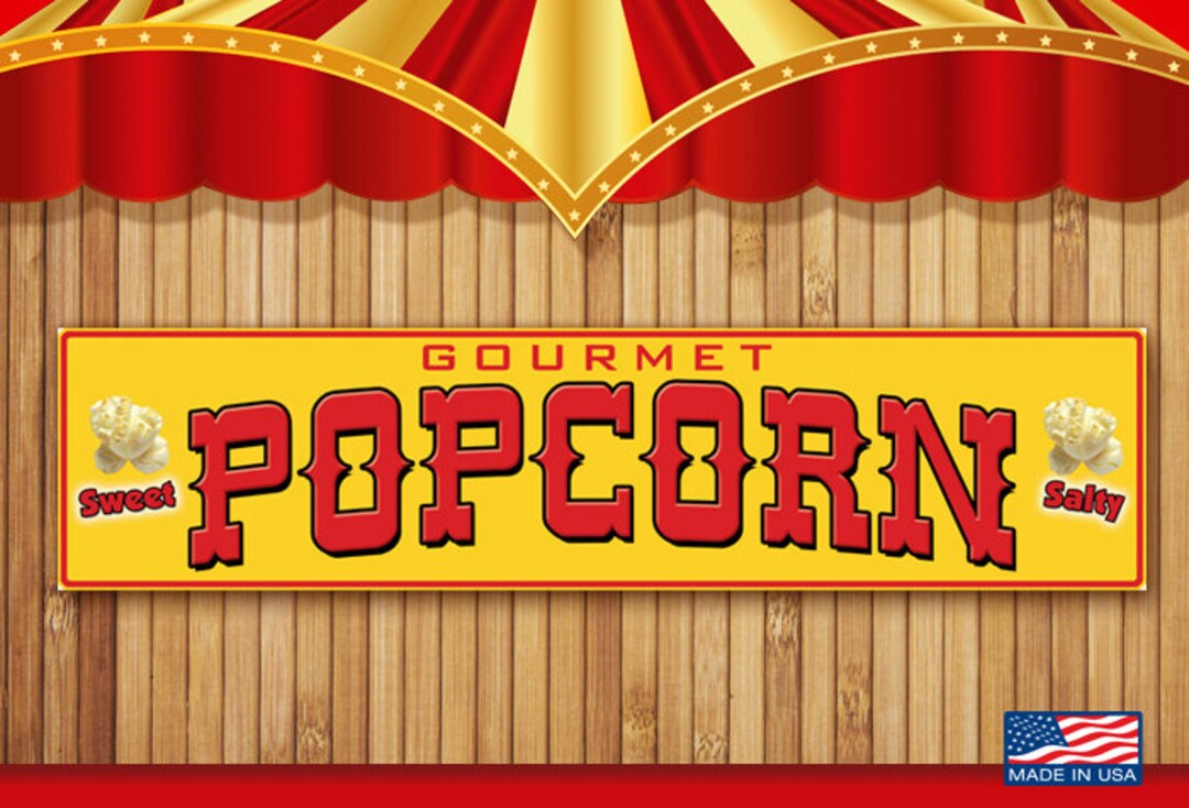 Gourmet Popcorn - Concession Stand Banner (18"x72") - Etsy
