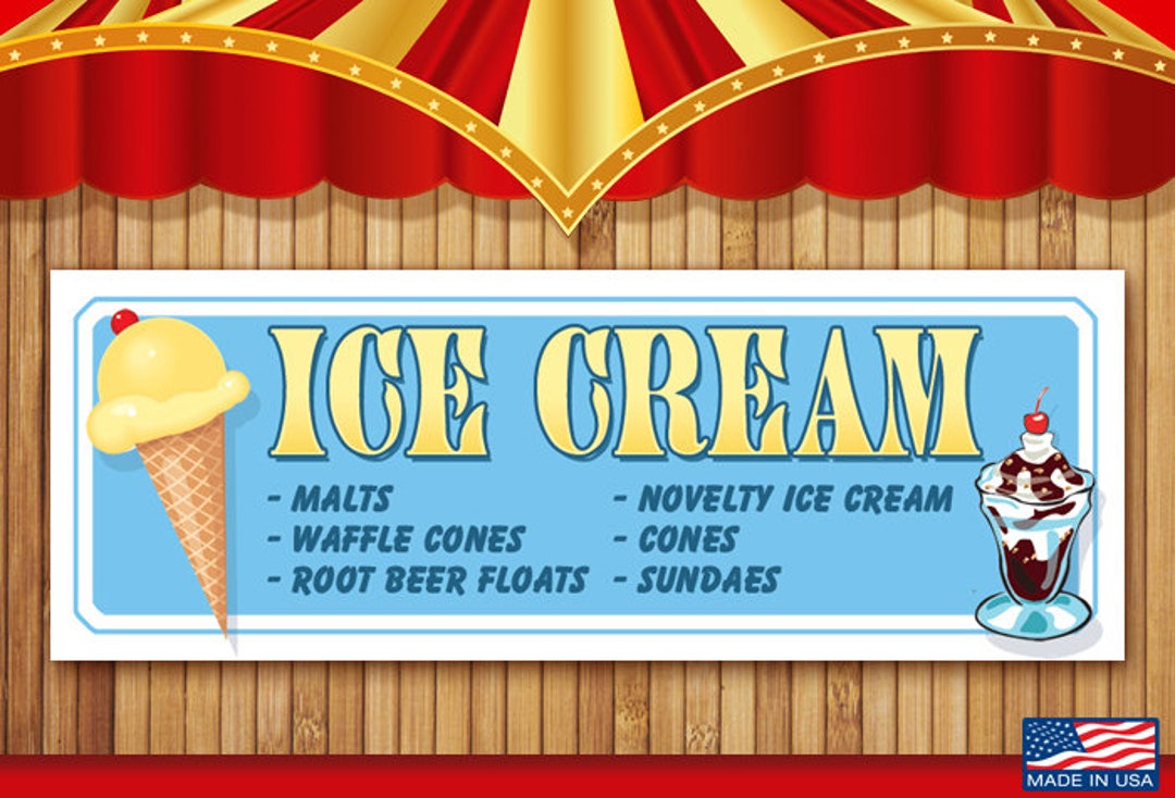 Ice Cream - Concession Stand Banner (multiple Sizes Available) - Etsy