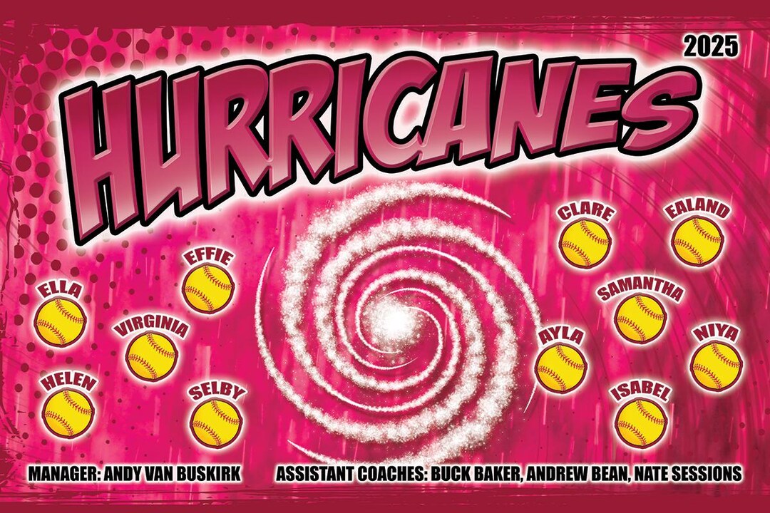 Hurricanes Baseball or Softball Team Banner - (3ft X5ft) Your Team Name ...