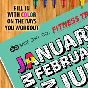 2025 WORKOUT TRACKER PINK - Monthly, Annual Fitness Tracker, Color by ...