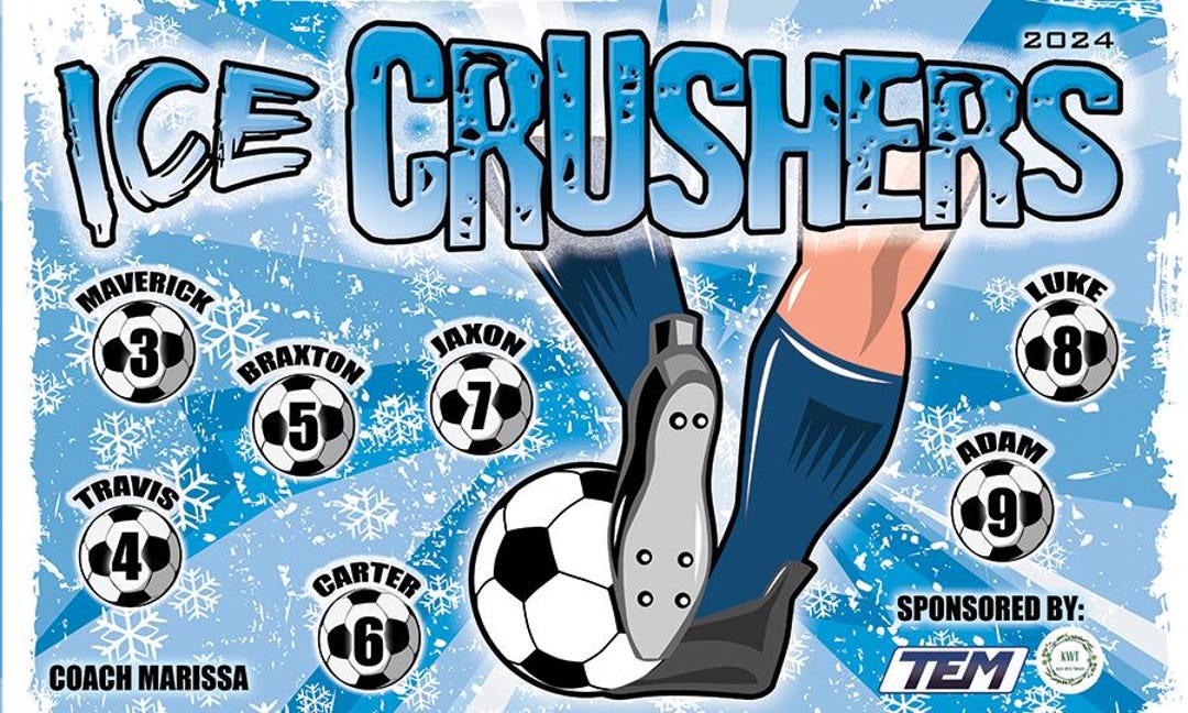 Ice Crushers - Soccer Team Banner - Any Team Name - Choose Size ...