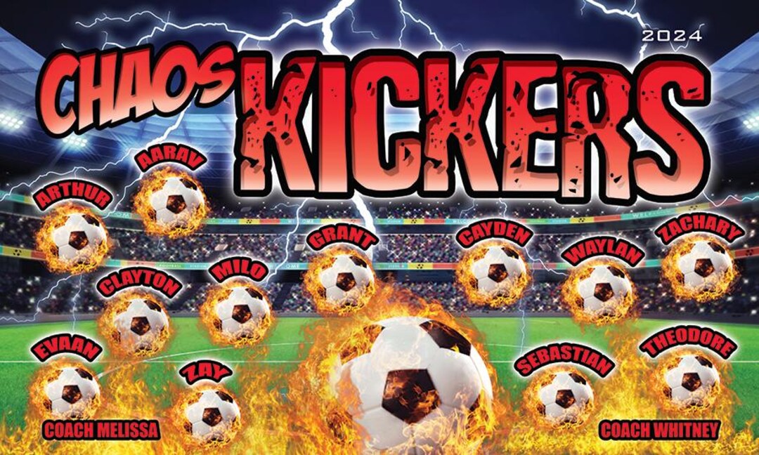 Chaos Kickers - Soccer Team Banner - Any Team Name - Choose Size ...