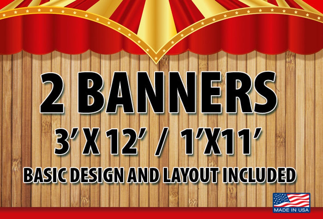 2 Custom Banners Combo / 3'ft X 12'ft / 1'ft X 11'ft - Etsy