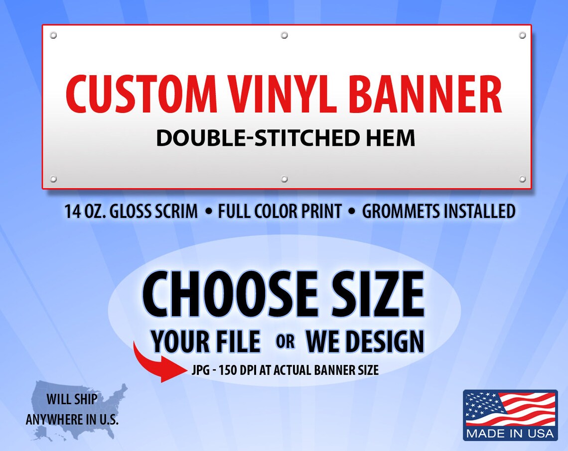 2'x4' Custom Vinyl Banner | Full Color | Choose Size | Your File or We ...