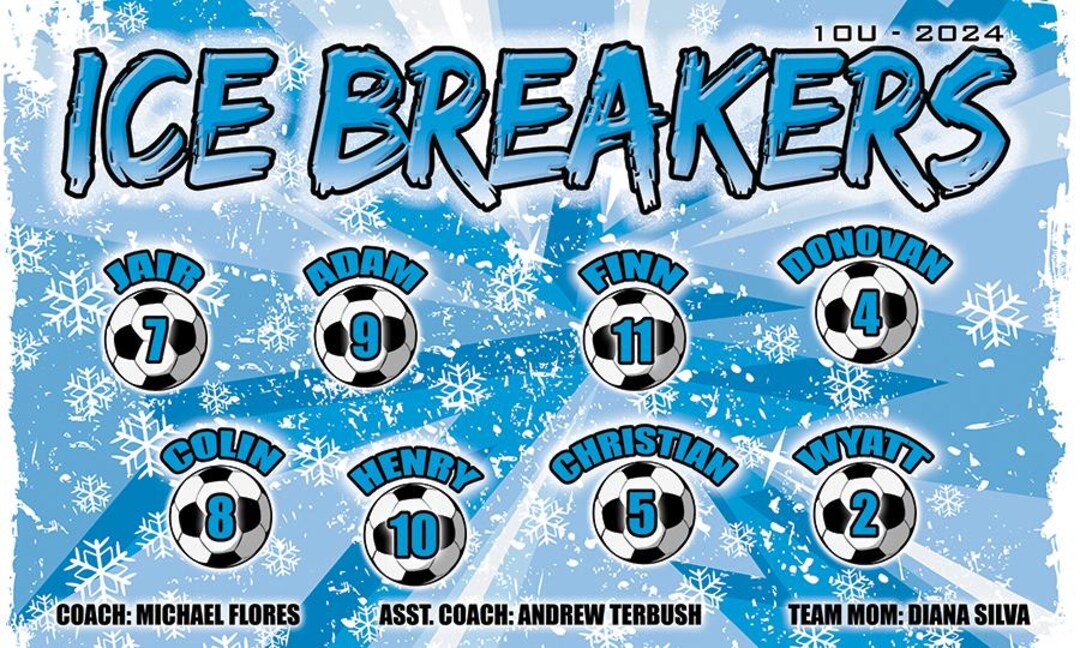 Ice Breakers - Soccer Team Banner - Any Team Name - Choose Size ...