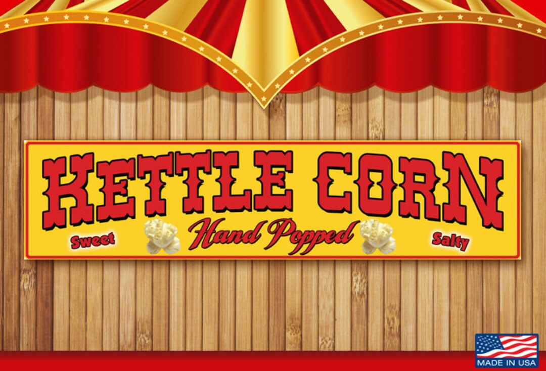 Kettle Corn - Concession Stand Banner (18"x72") - Etsy