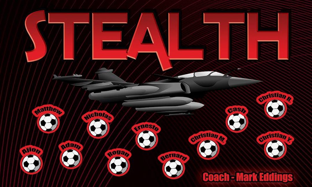 STEALTH - Soccer Team Banner - Any Team Name - Choose Size - Custom ...