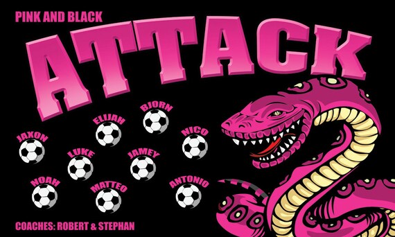 Attack Soccer Team Banner 3ft X5ft Your Team Name and - Etsy