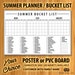 Summer Bucket List Calendar, Dry-erase Laminated / Poster or PVC Board ...
