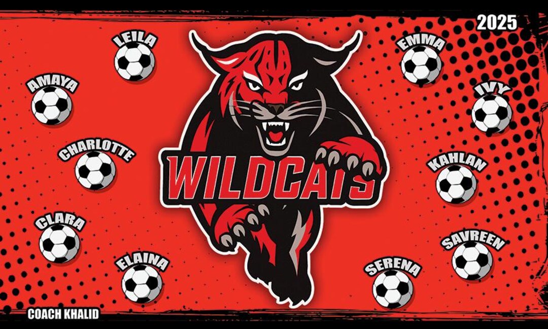 WILDCATS - Soccer Team Banner - Any Team Name - Choose Size - Custom ...