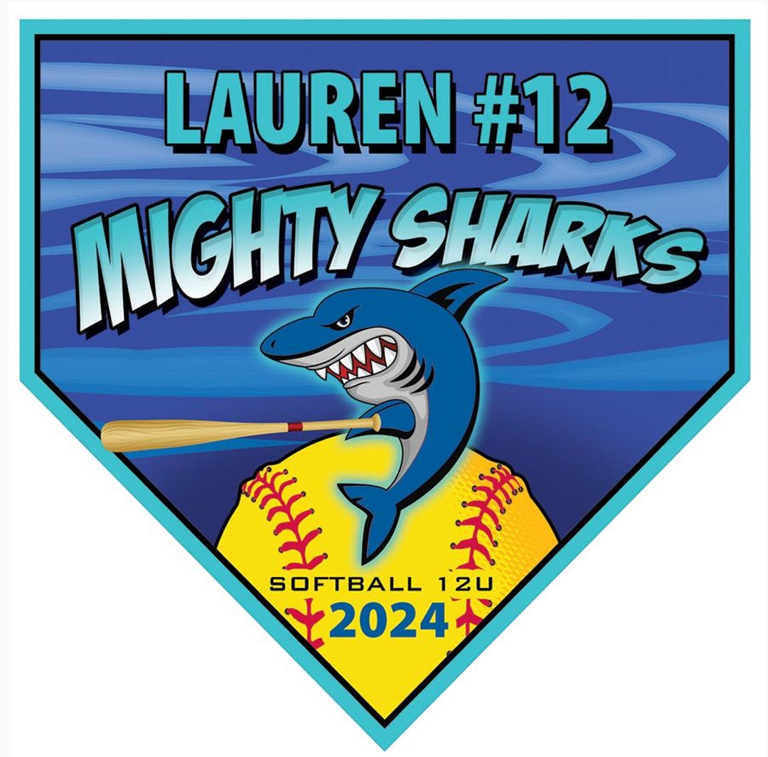 Mighty Sharks - Team Player Pennants - Baseball - Softball or Any Sport ...