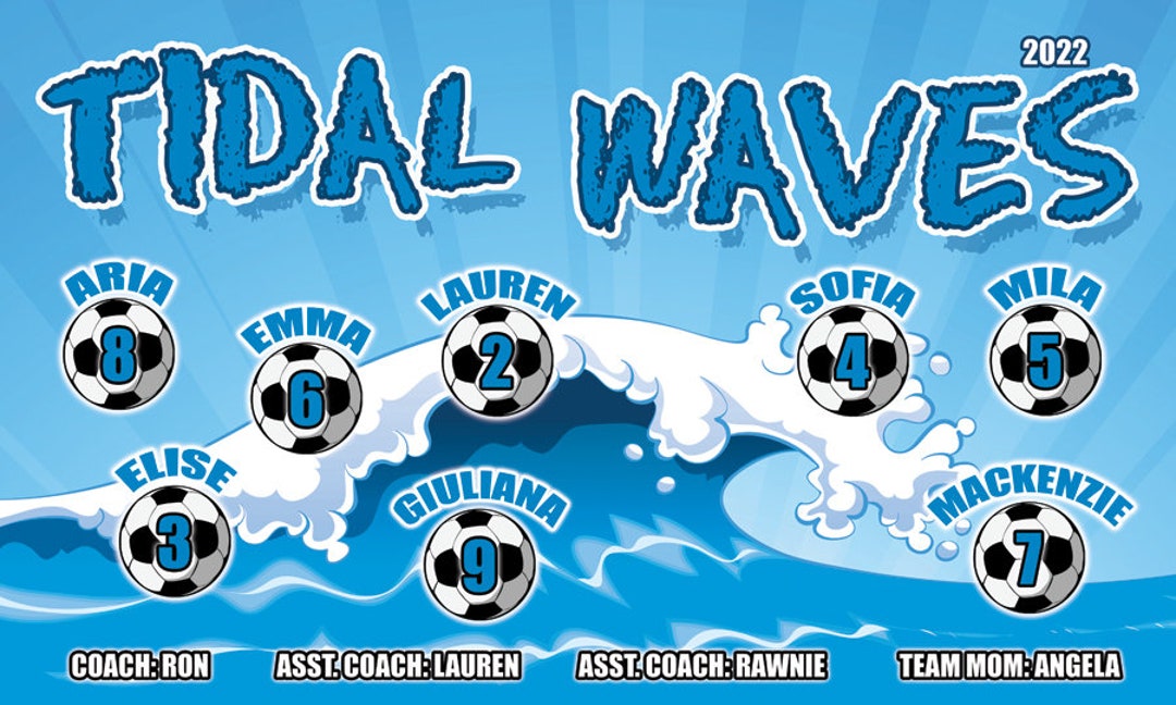 Tidal Waves Soccer Team Banner 3ft X5ft Your Team Name and Custom ...