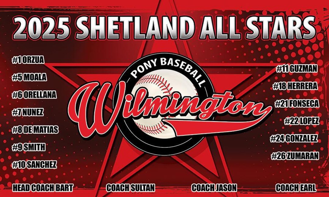 All Stars - Baseball or Softball Team Banner - (3ft X5ft) Your Team ...