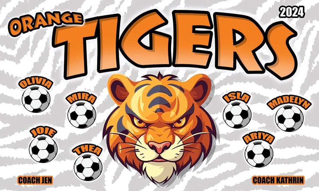 Tigers - Soccer Team Banner - Any Team Name - Choose Size - Custom ...