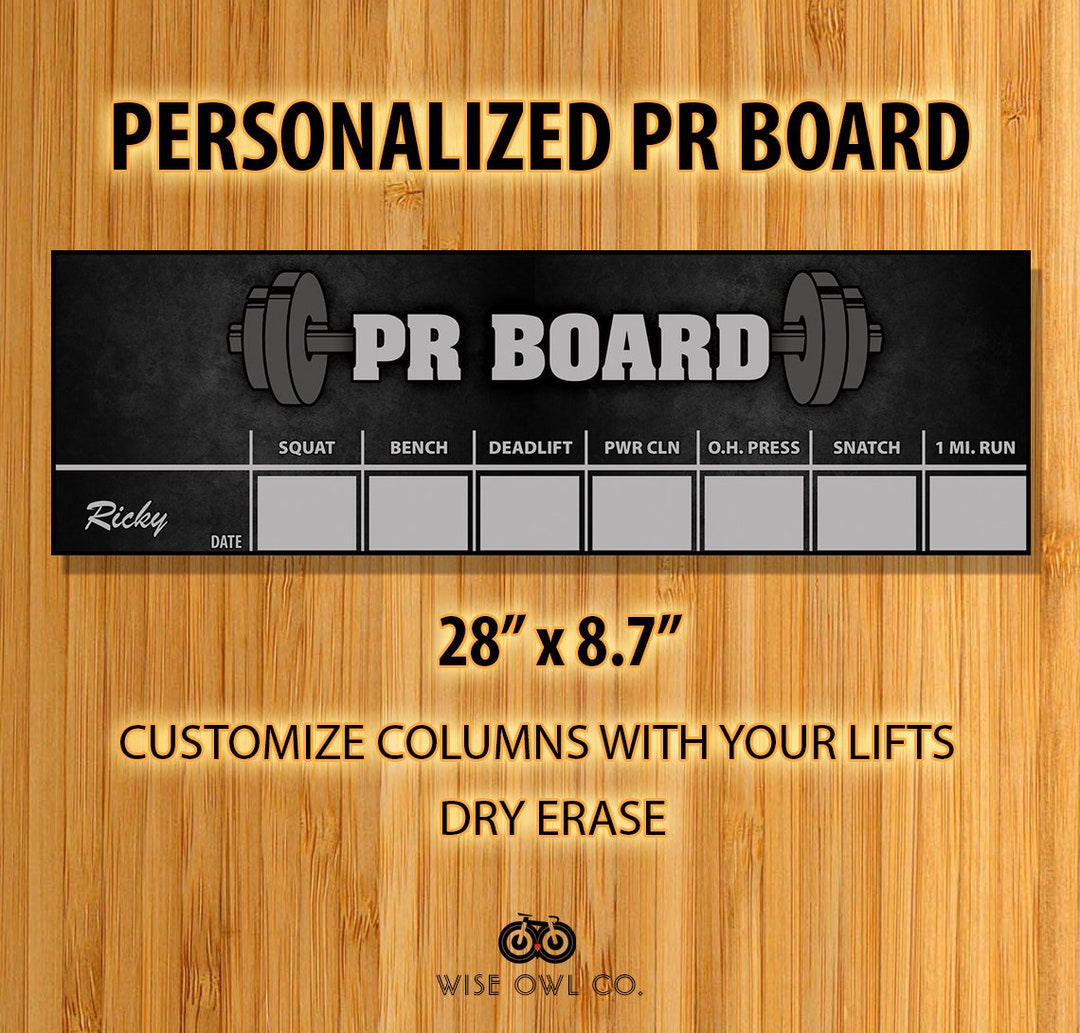 Weight Lifting PR Board - Black (add up to 10 Names) / PR Board / Dry ...