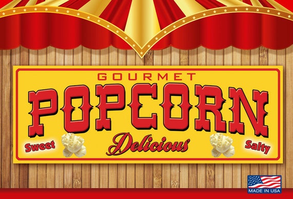 Gourmet Popcorn Concession Stand Banner multiple Sizes - Etsy