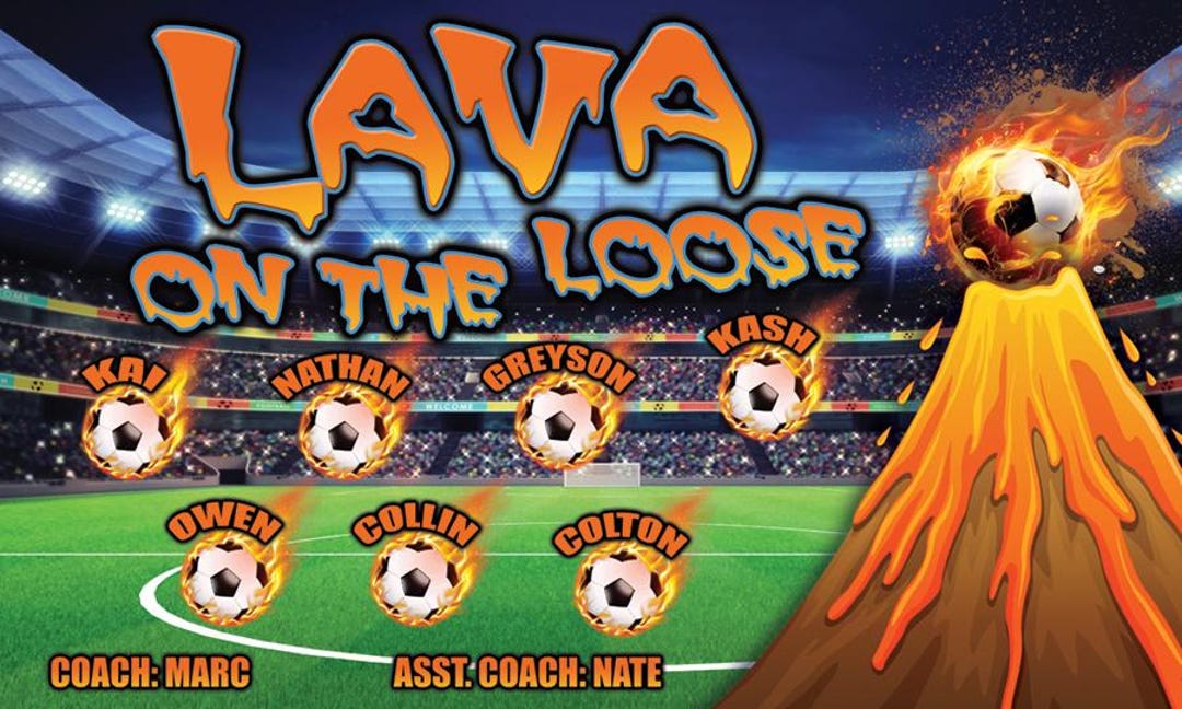 Lava - Soccer Team Banner - Any Team Name - Choose Size - Custom Design ...