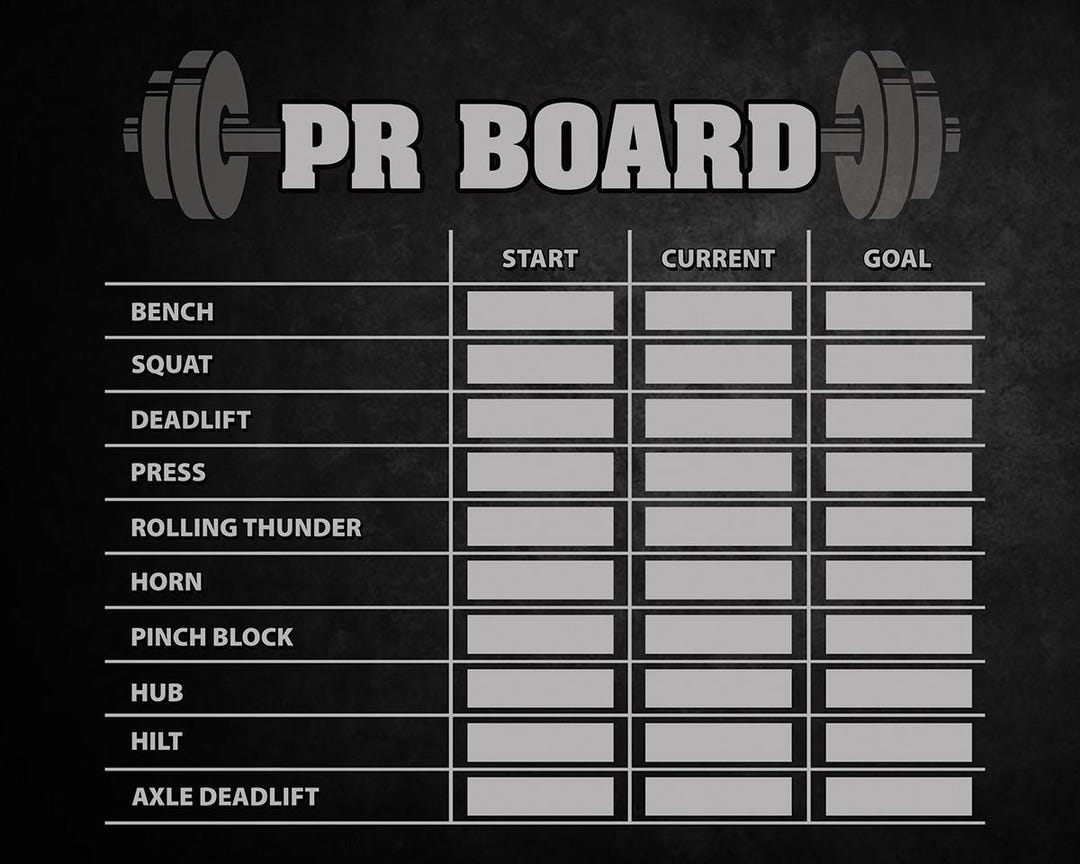 Weight Lifting Board / PR Board / Dry Erase - Personalize With Your ...