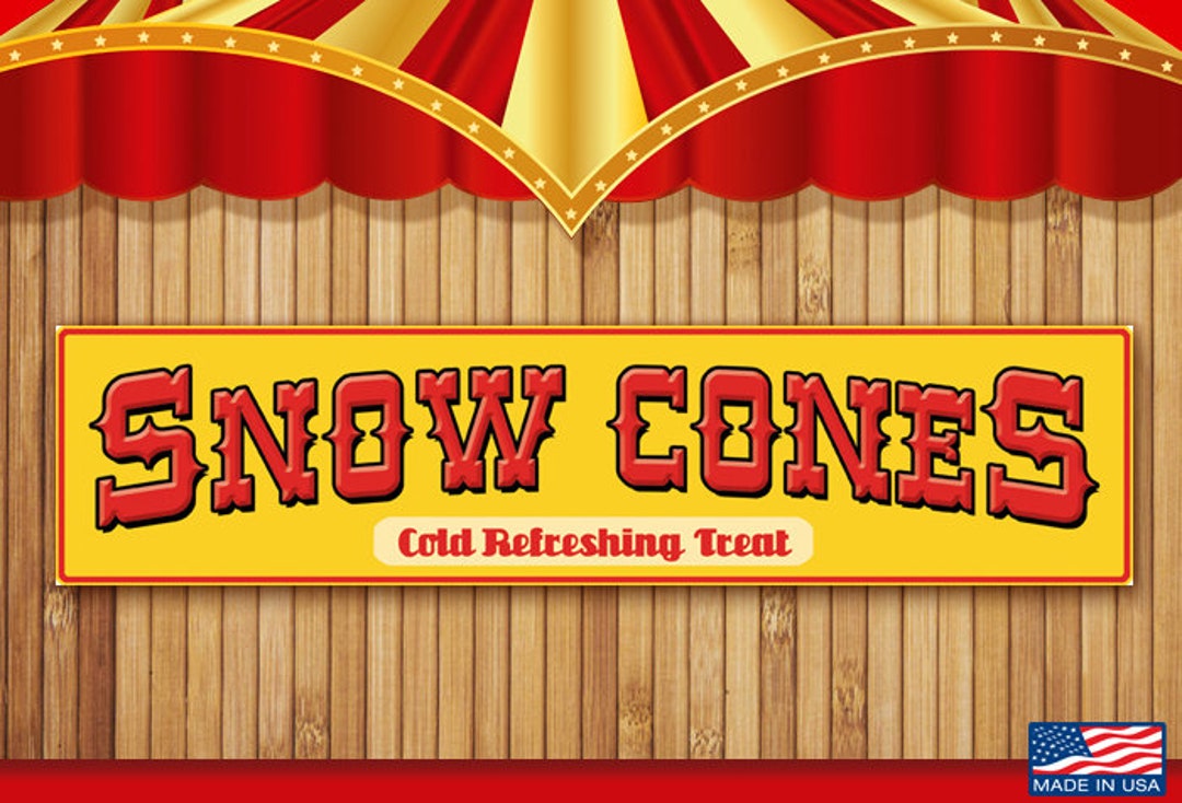 Snow Cones - Concession Stand Banner (18"x72") - Etsy