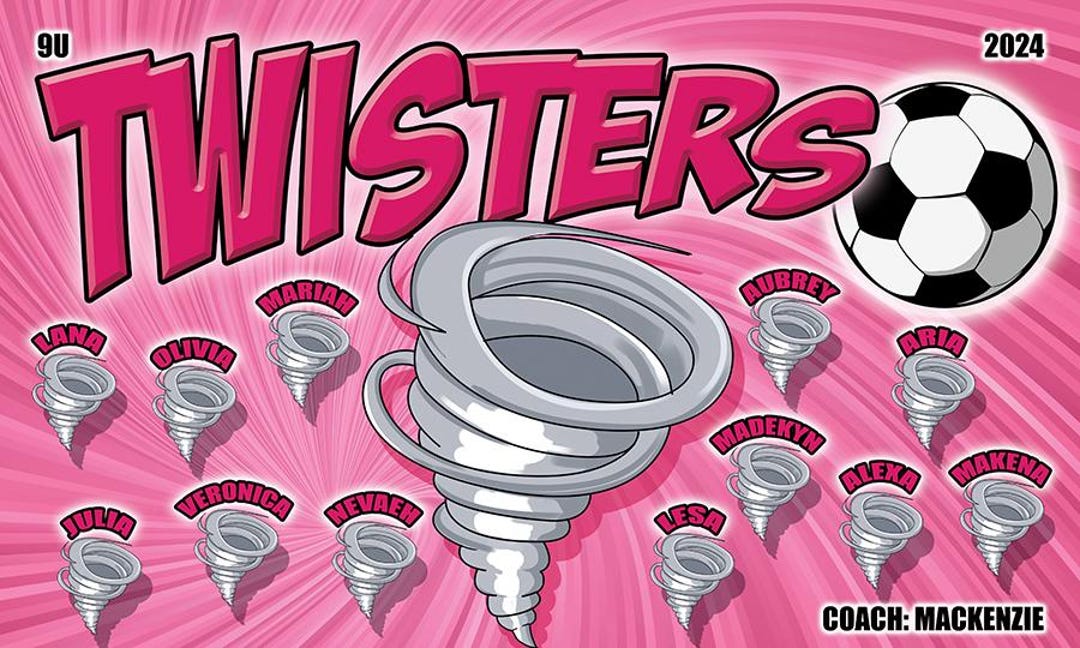 Twisters - Soccer Team Banner - Any Team Name - Choose Size - Custom ...