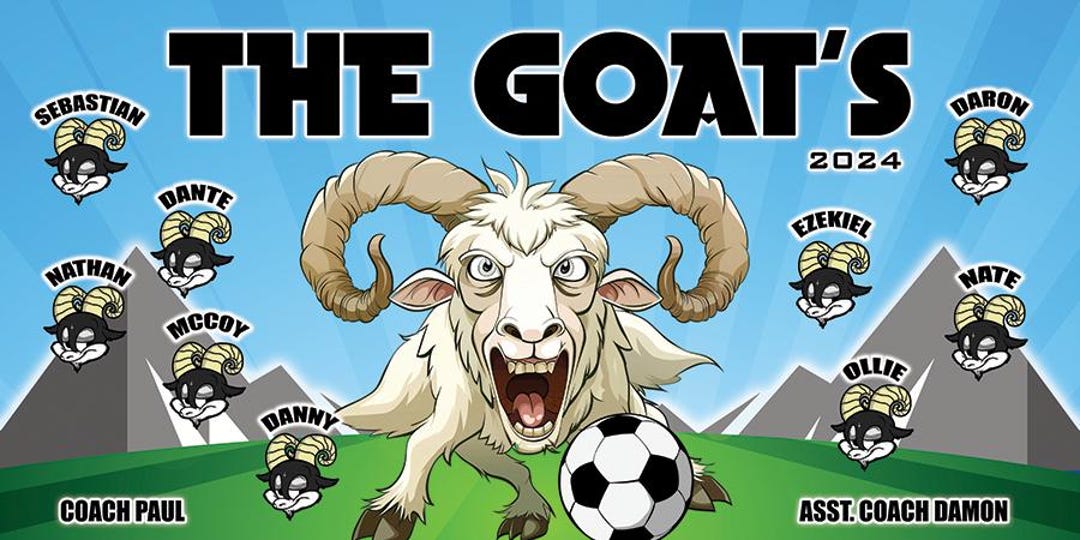 Goats Soccer Team Banner Any Team Name Choose Size Custom Design Add ...