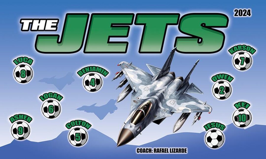 Jets - Soccer Team Banner - Any Team Name - Choose Size - Custom Design ...