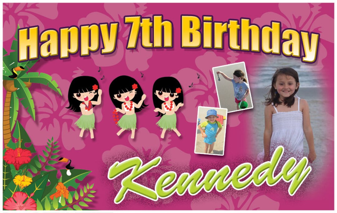 Lauo- Birthday Banner - Personalized With Your Child's Name and Pics ...