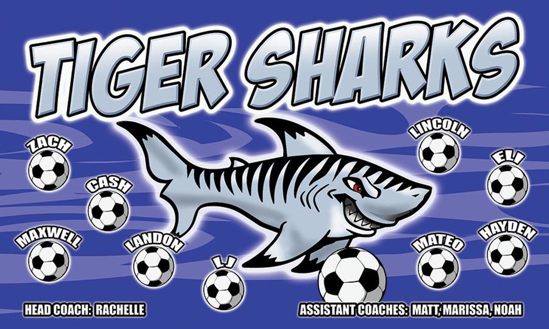 Tiger Sharks - Soccer Team Banner - Any Team Name - Choose Size ...