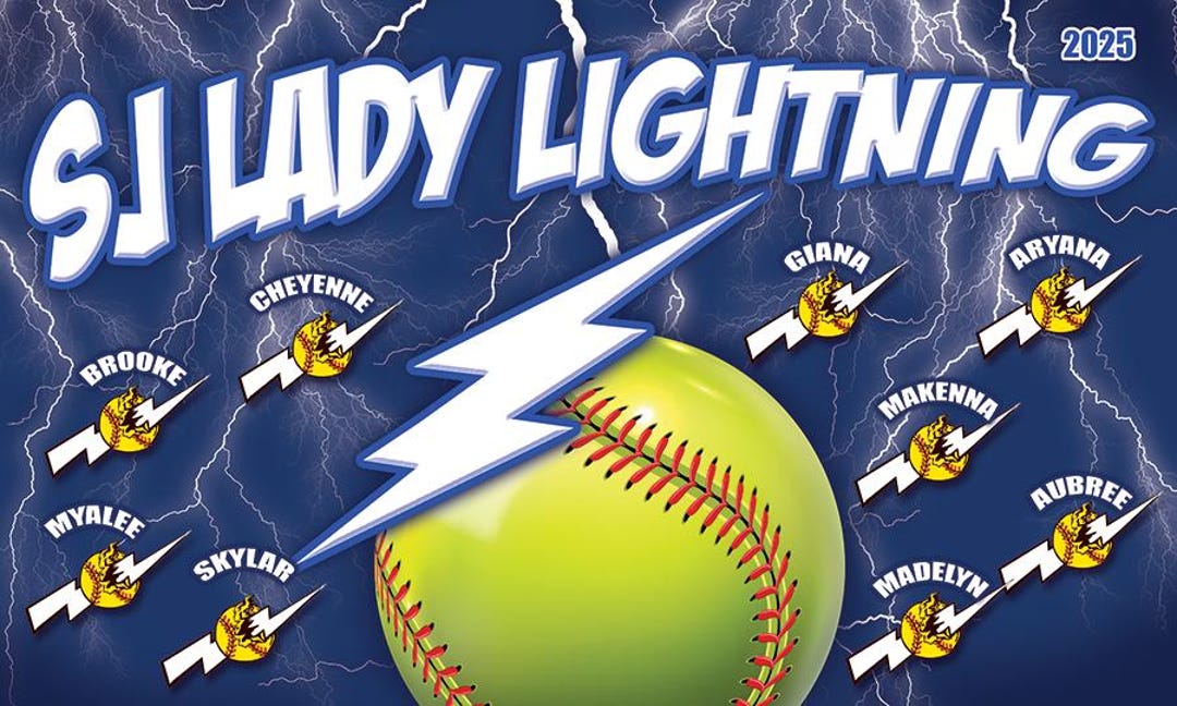 Lightning Baseball or Softball Team Banner - (3ft X5ft or Choose) Any ...